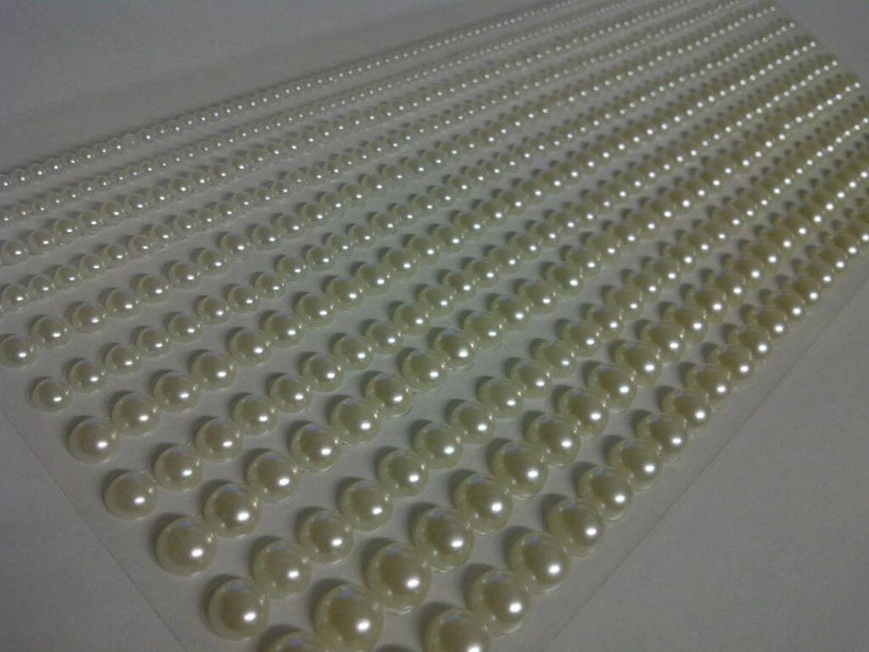 616 Pcs 12 Strips Self Adhesive Pearl Gems Wedding Craft DIY - Etsy