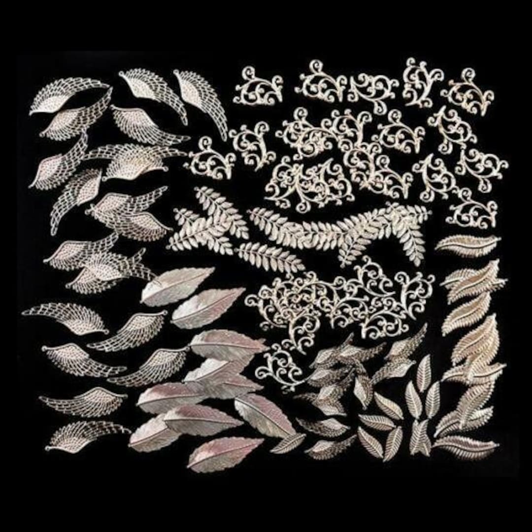 Craftbuddyus 100 Filigree Feather, Flourish & Leaf Embellishment Crafts ...