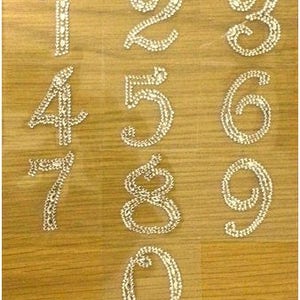 Craftbuddyus 2pcs Number "3" Self Adhesive Stick on Clear Rhinestone ...