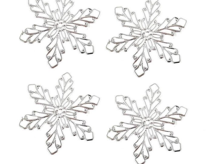 Craftbuddyus 10pcs 2.75inch Decorative Metal Filigree Snowflake Stick ...