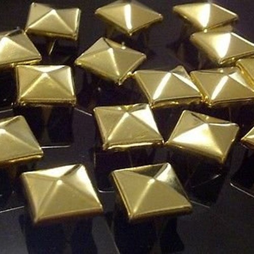 Craftbuddyus 100pcs 12mm Gold Square Pyramid Craft Studs - Etsy