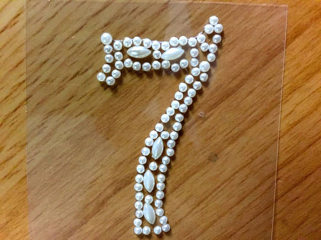 Craftbuddyus 2pcs Number "7" Self Adhesive Pearl Numbers Diamante ...