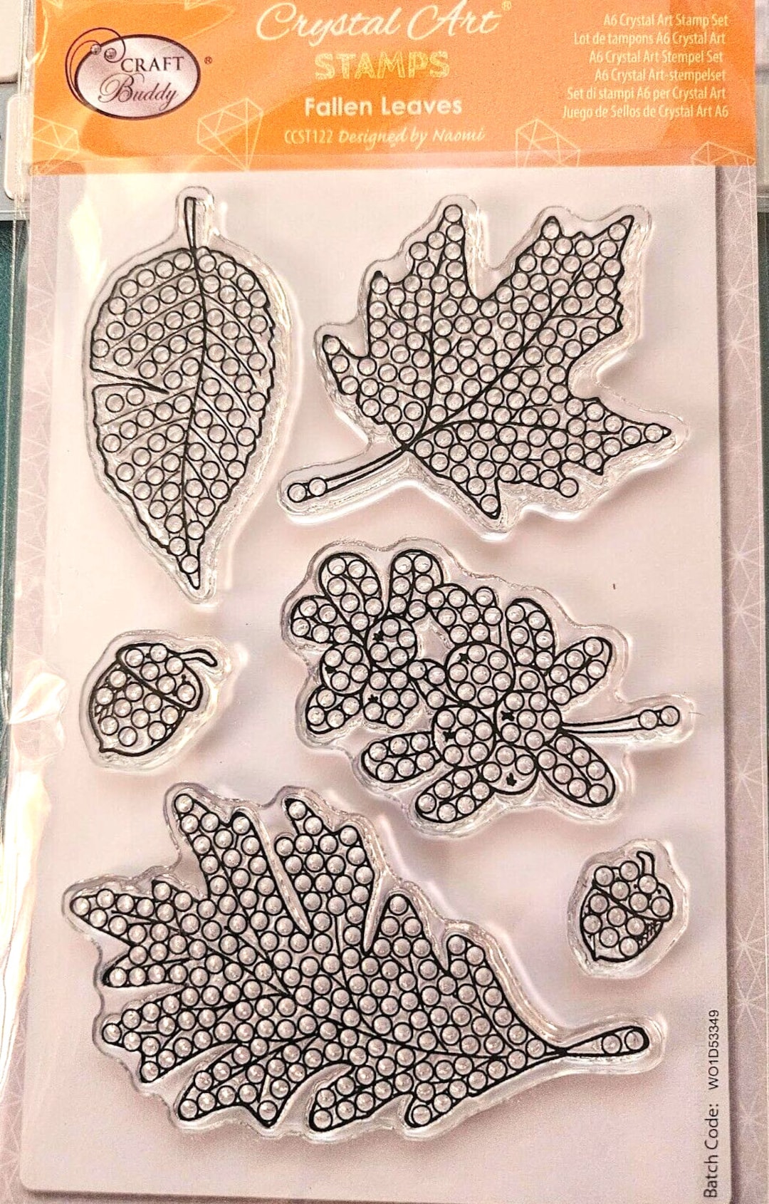 Craft Buddyus CCST122: Craft Buddy Crystal Art Fallen Leaves A6 Stamp ...