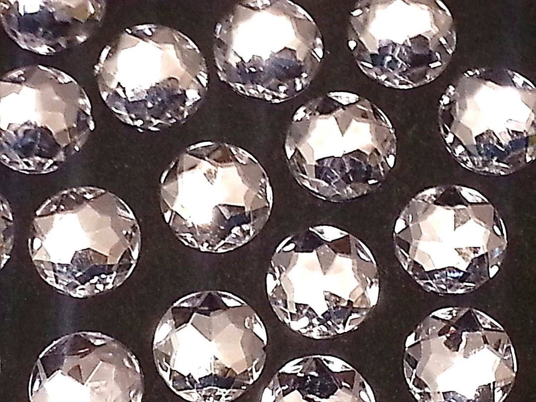 Craftbuddyus 30pcs 20mm Clear Flat Back Faceted Diamante Rhinestone ...