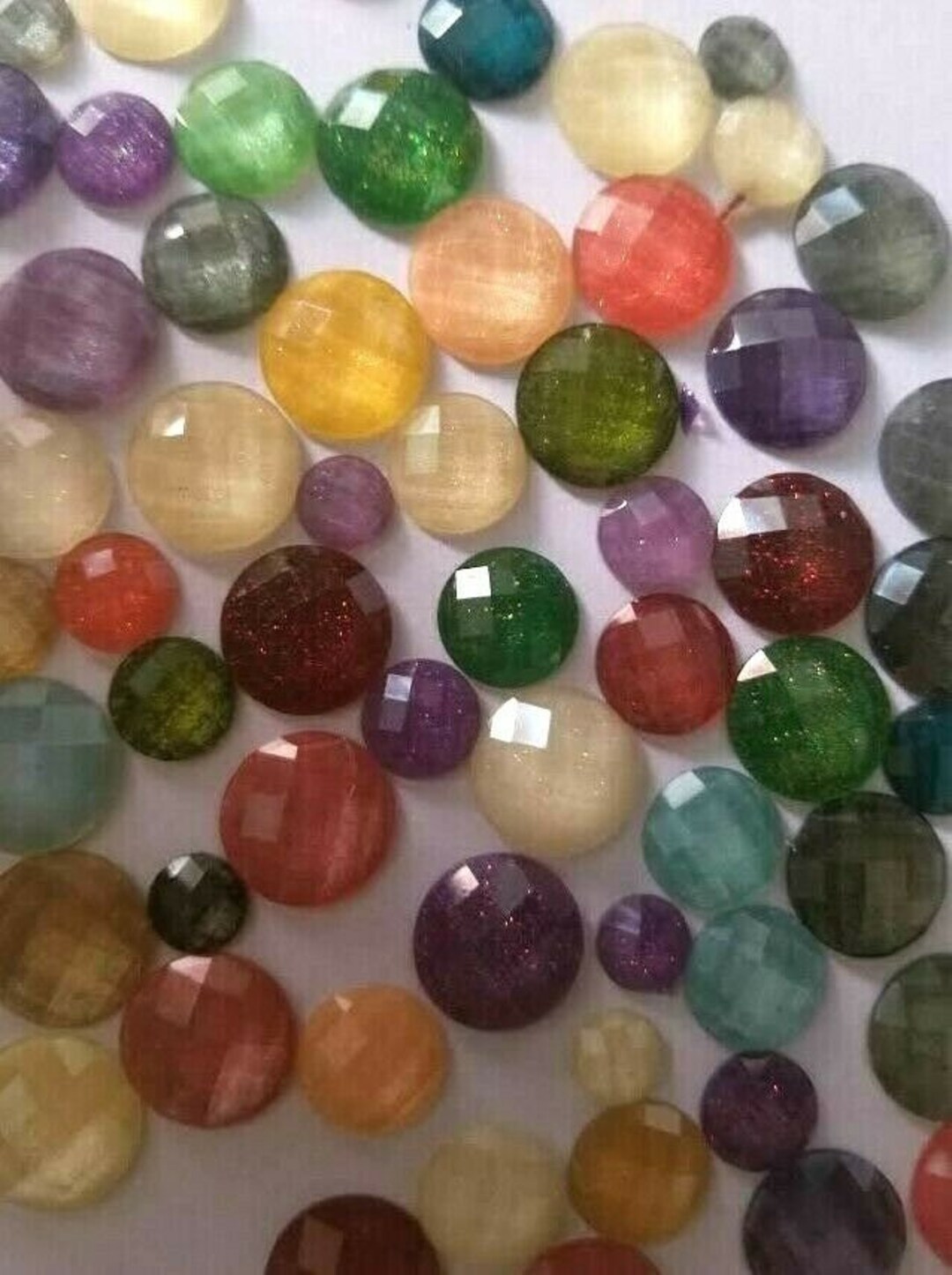 Craftbuddyus 60pcs Assorted Round Flat Back Diamante Faceted Gems - Etsy