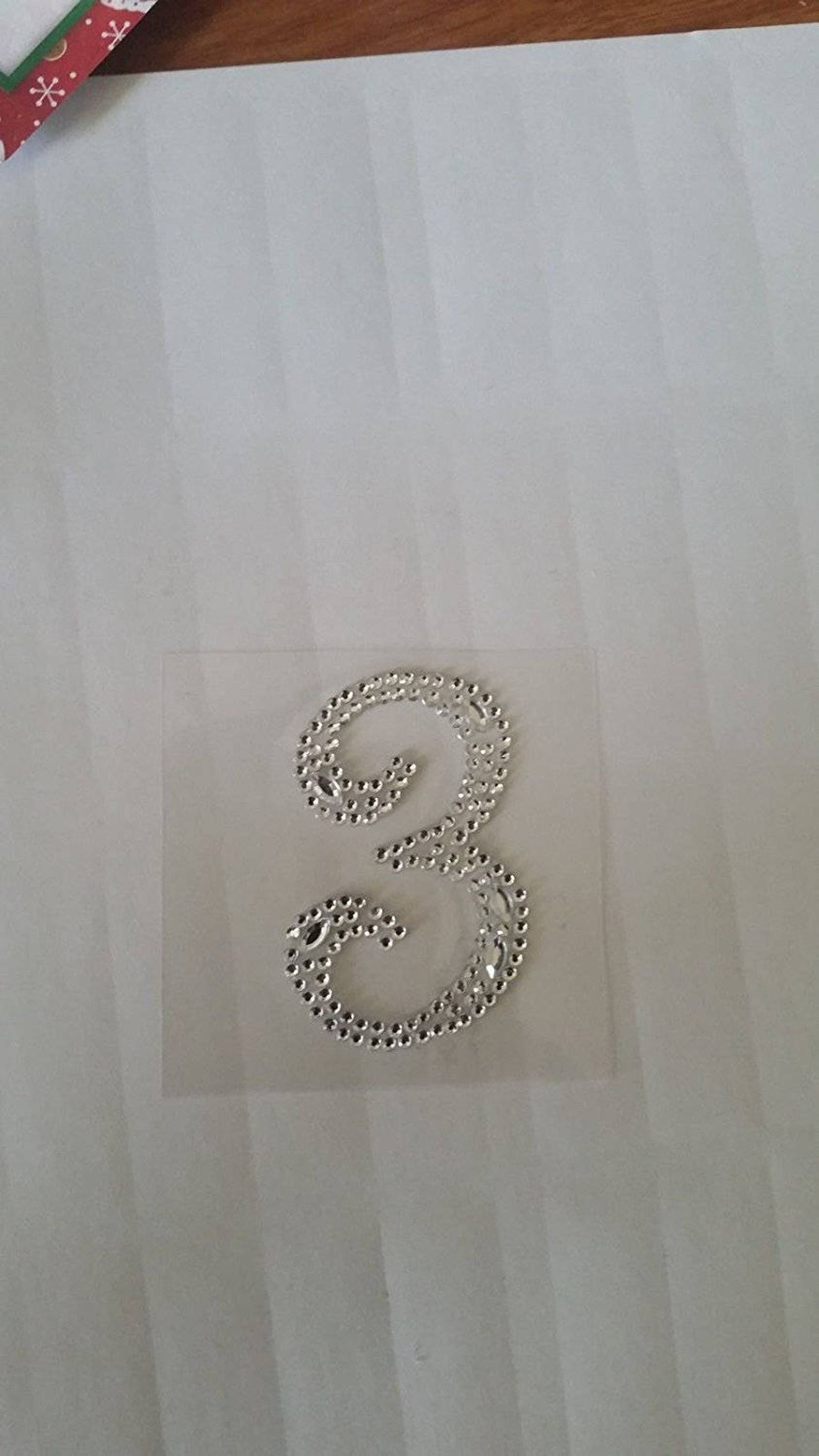 Craftbuddyus 2pcs Number "3" Self Adhesive Stick on Clear Rhinestone ...