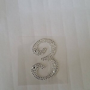 Craftbuddyus 2pcs Number "3" Self Adhesive Stick on Clear Rhinestone ...