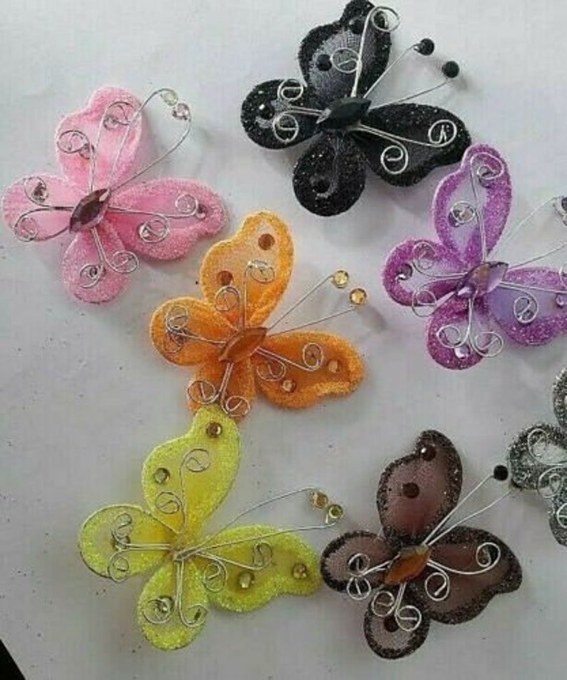 Craftbuddyus Assorted Color 20pcs Large Nylon Wire Hanging Butterfly ...