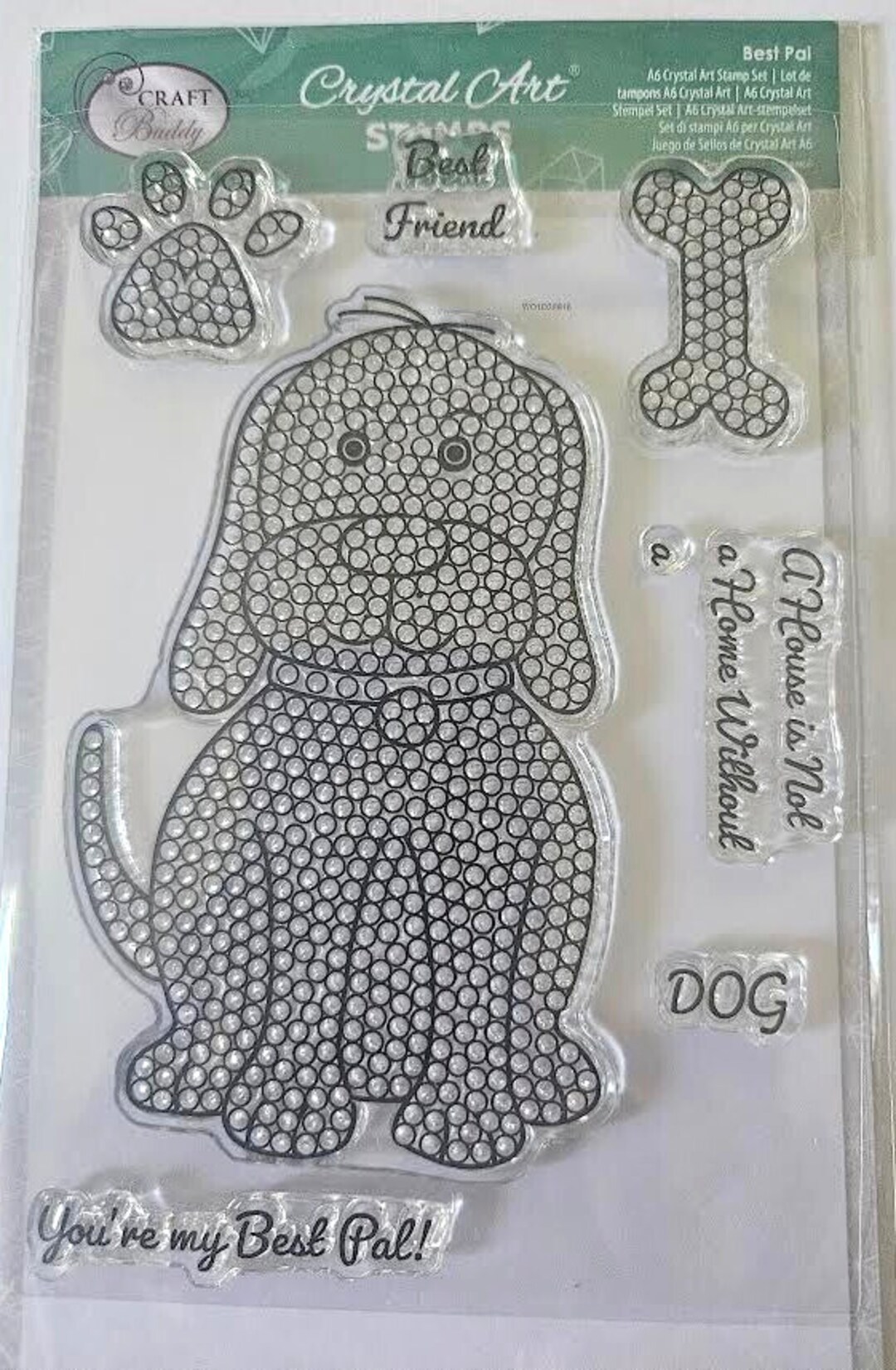 Craft Buddyus CCST86: Craft Buddy Crystal Art Best Friend A6 Stamp Set ...