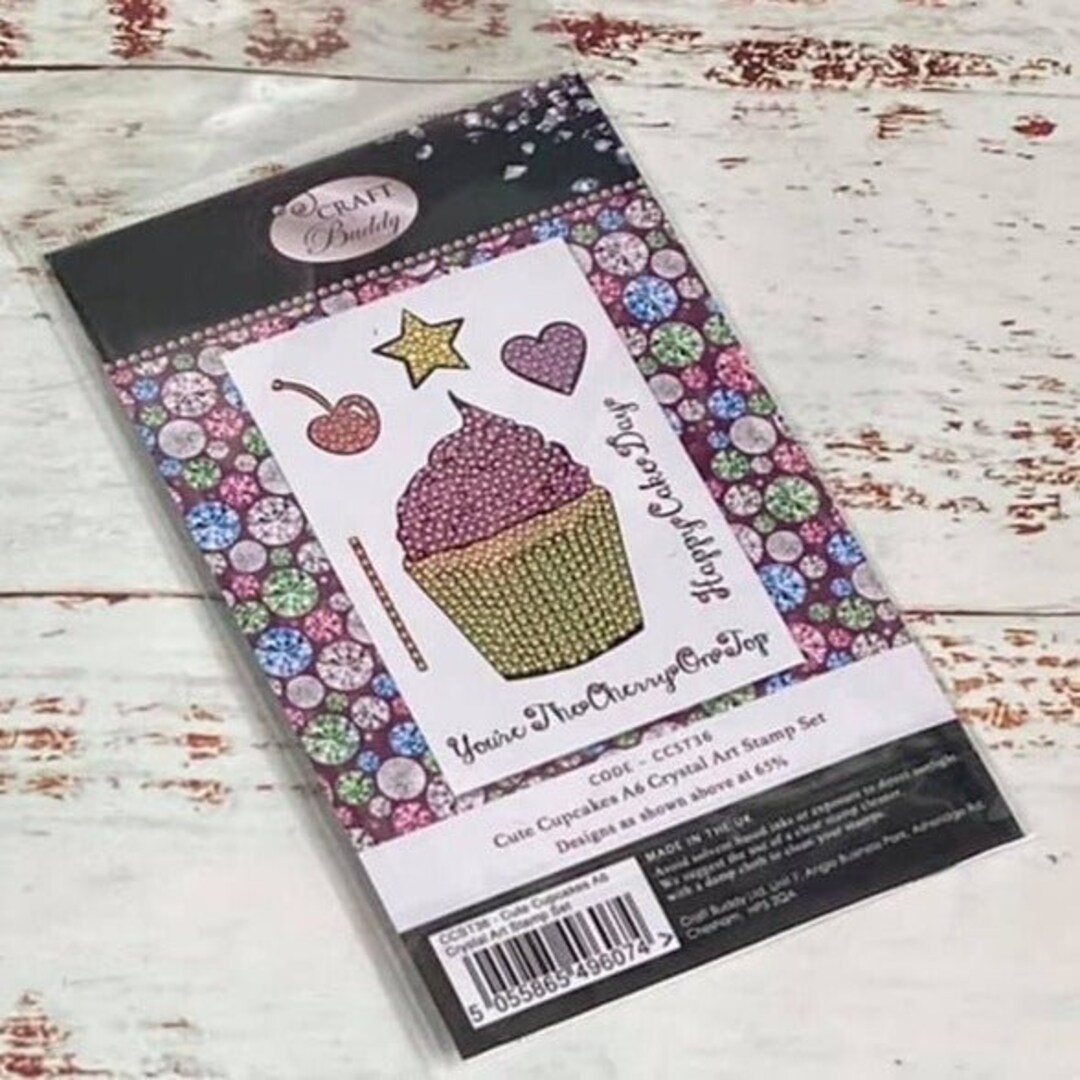 Craft Buddyus CCST36: Craft Buddy Crystal Art CUTE CUPCAKES A6 Stamp ...