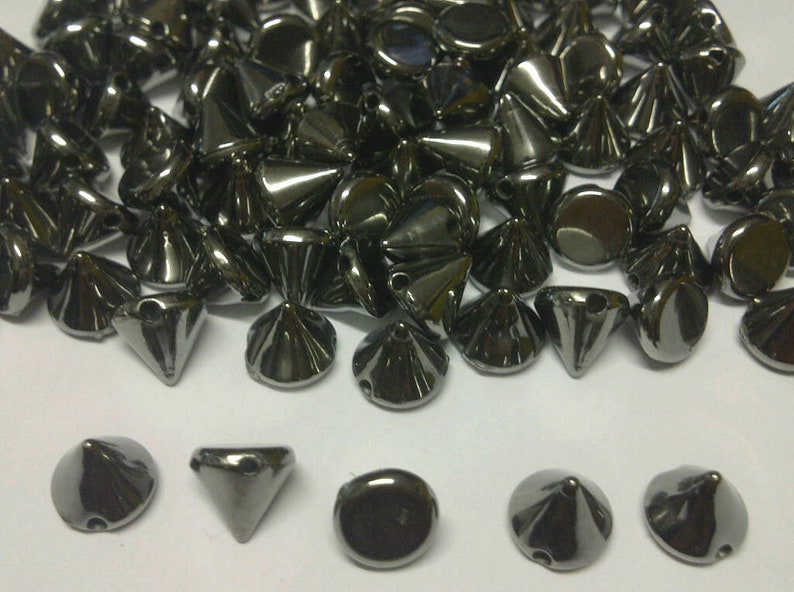 Craftbuddyus 100pcs Acrylic 8mm Gunmetal Sew on Cone Spike Studs - Etsy