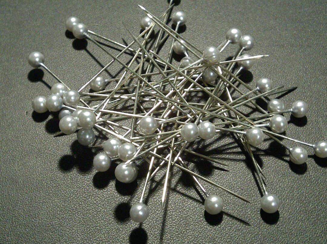 Craftbuddyus 50 2inch 50mm Cream Pearl Wedding Craft Pins Prom Bridal ...