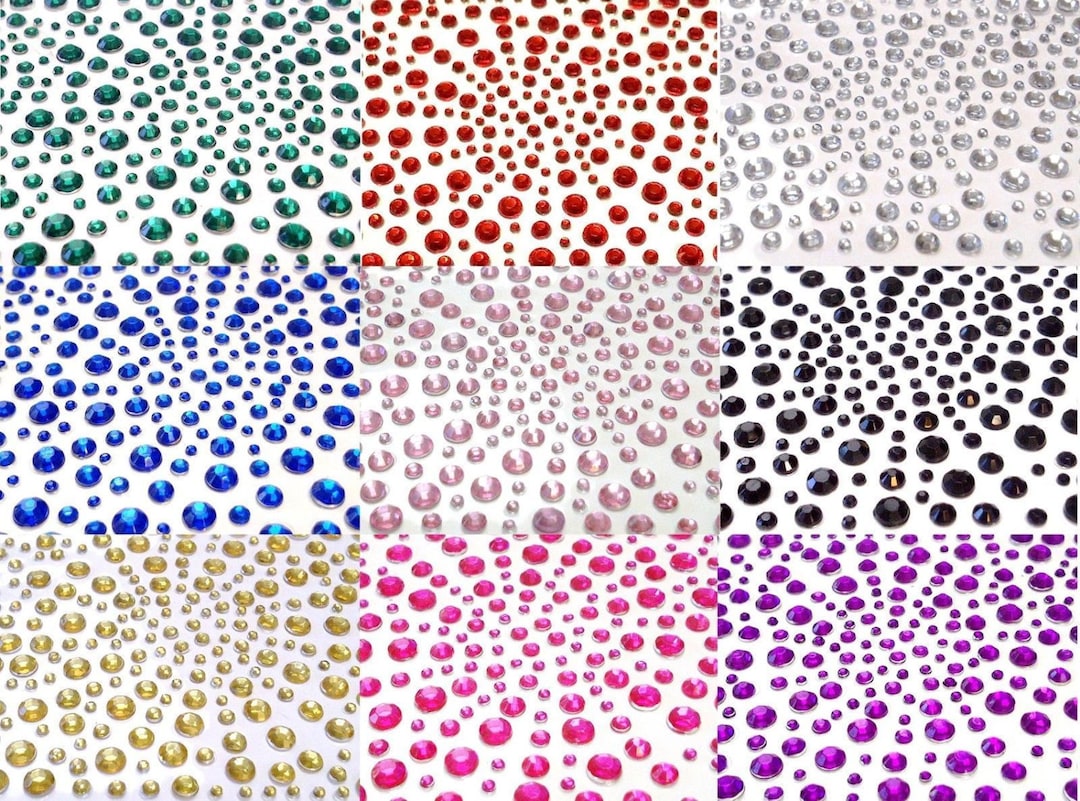 325 2,3,4 and 5mm Self Adhesive Diamante Stick on Rhinestone Gems ...