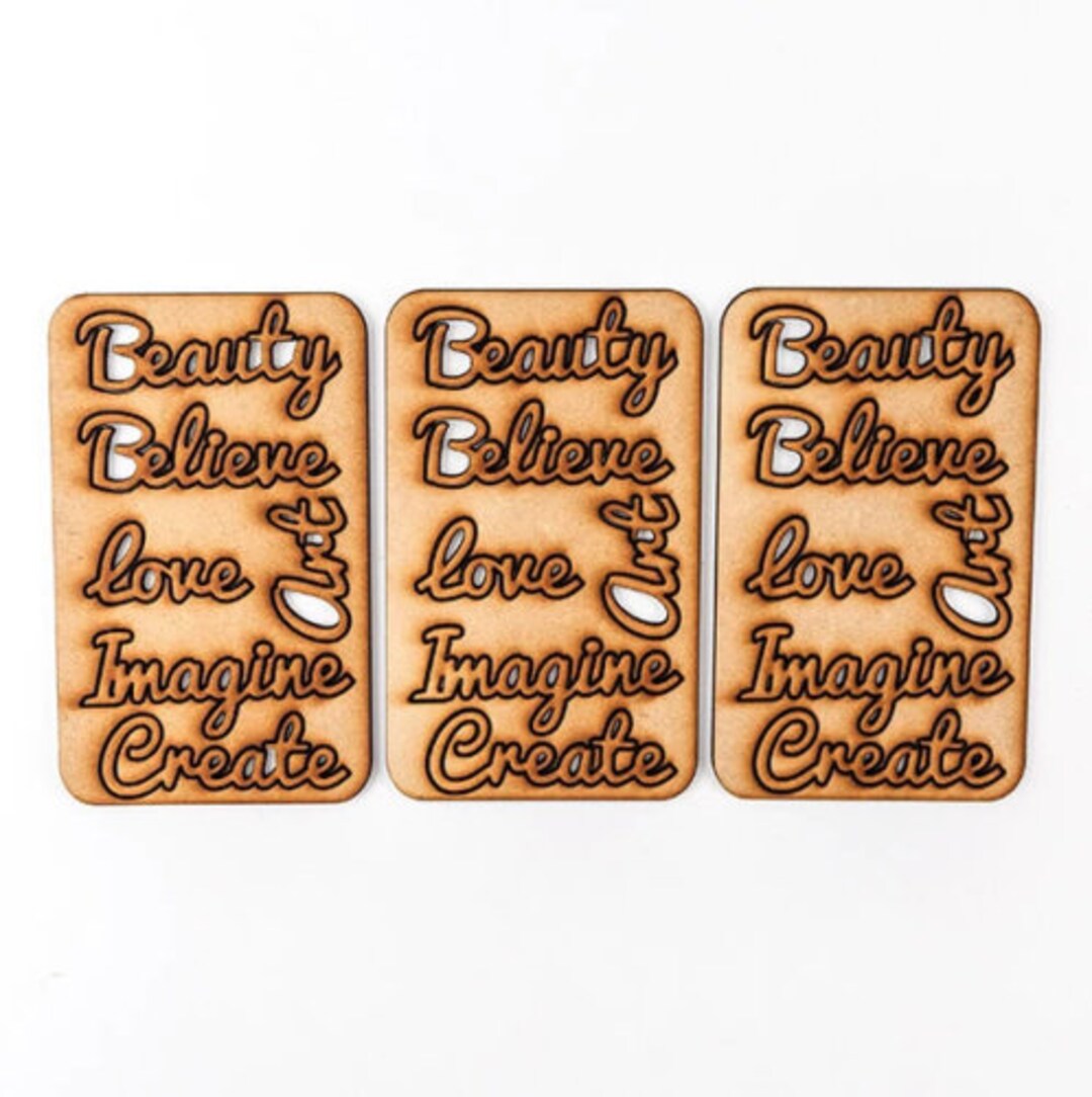 Craftbuddyus Set of 18 MDF Words Create & Imagine, Wood Crafts, DIY ...