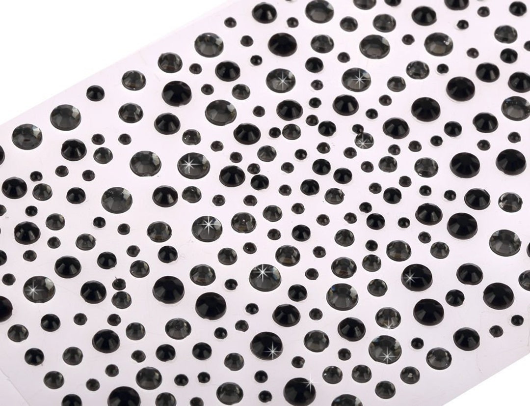 Craftbuddyus 325 Black/gray Mix Self Adhesive Diamante Stick on ...
