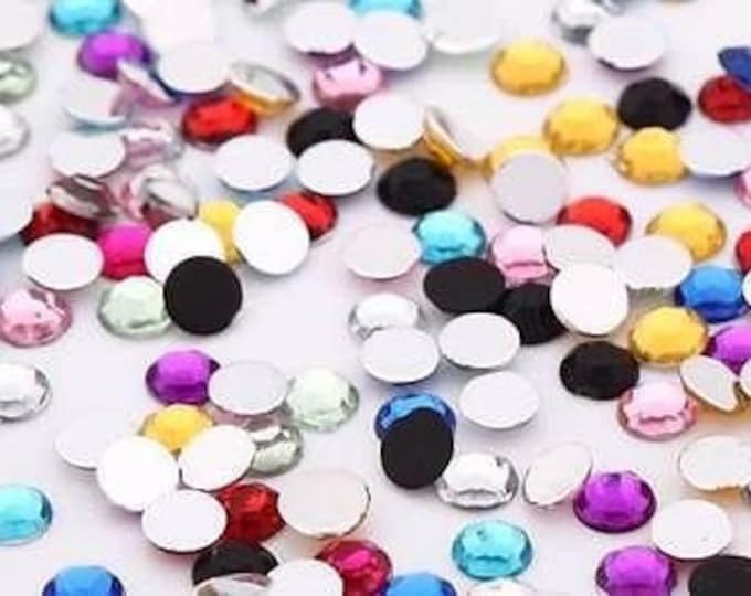 30g AB Black Assorted Sizes AB Gems Rhinestones Mixed Lot Flat Back ...