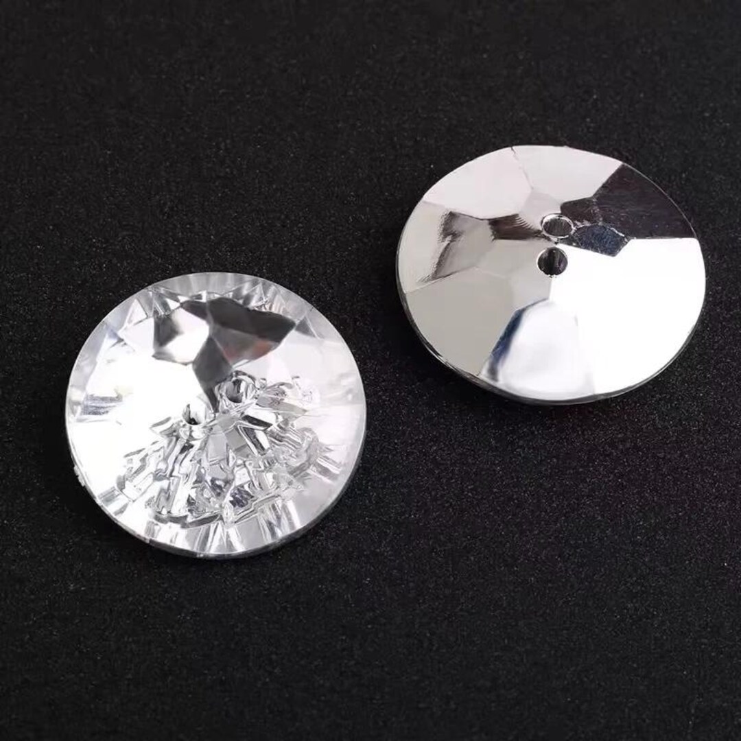 Craftbuddyus AB3 16 X 20mm Clear Round Faceted Acrylic Crystal Faceted ...