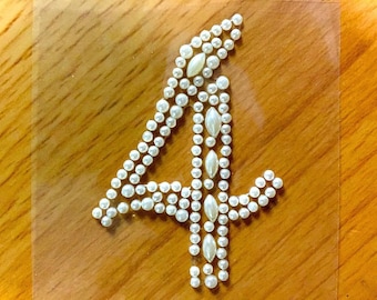 Pearl Rhinestone Numbers - Etsy