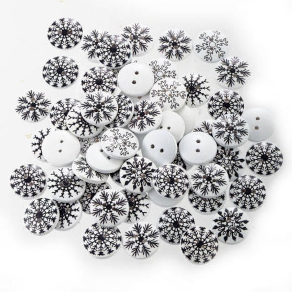Snowflake Buttons - Etsy