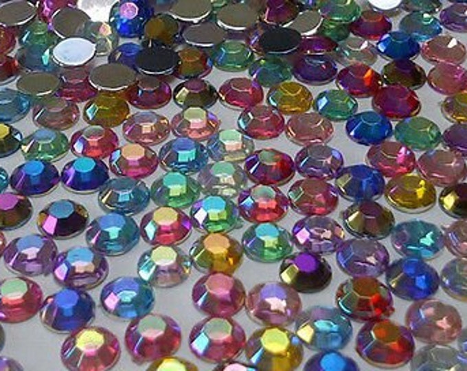 30g AB Black Assorted Sizes AB Gems Rhinestones Mixed Lot Flat Back ...
