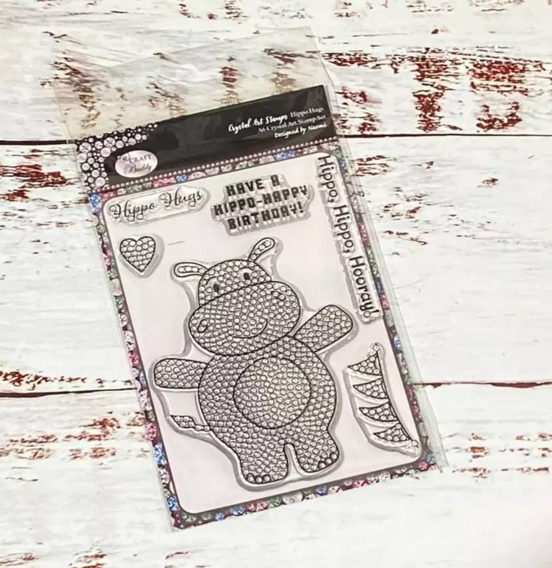 Craft Buddyus CCST57: Craft Buddy Crystal Art HIPPO HUGS A6 Stamp Set ...
