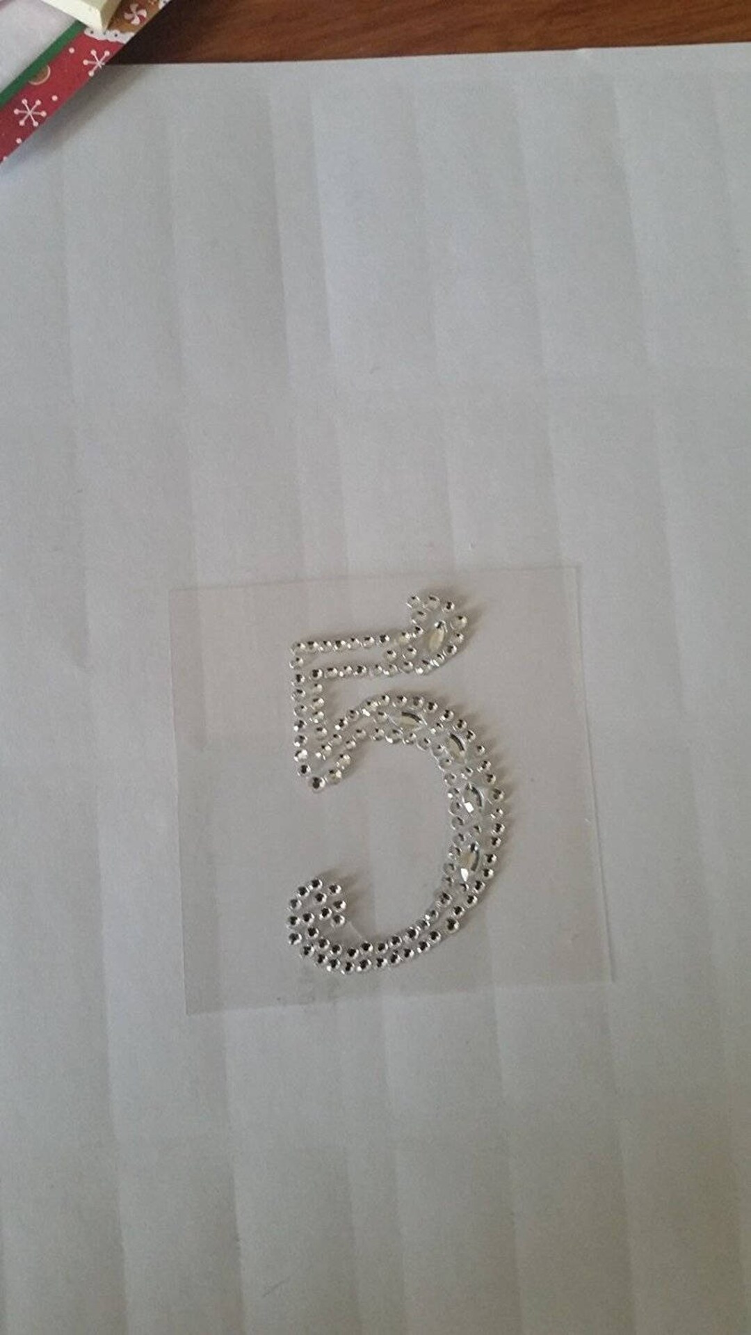 Craftbuddyus 2pcs Number "5" Self Adhesive Stick on Clear Rhinestone ...