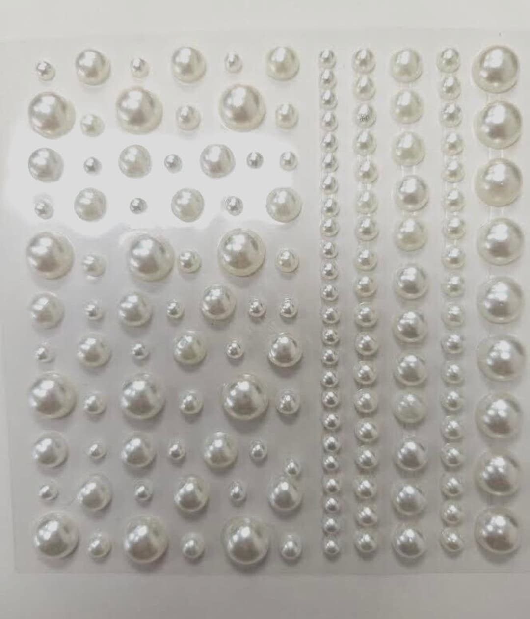 Craftbuddyus 151pcs Pearl Round Self Adhesive Gems, 3mm, 4mm, 5mm, 8mm ...