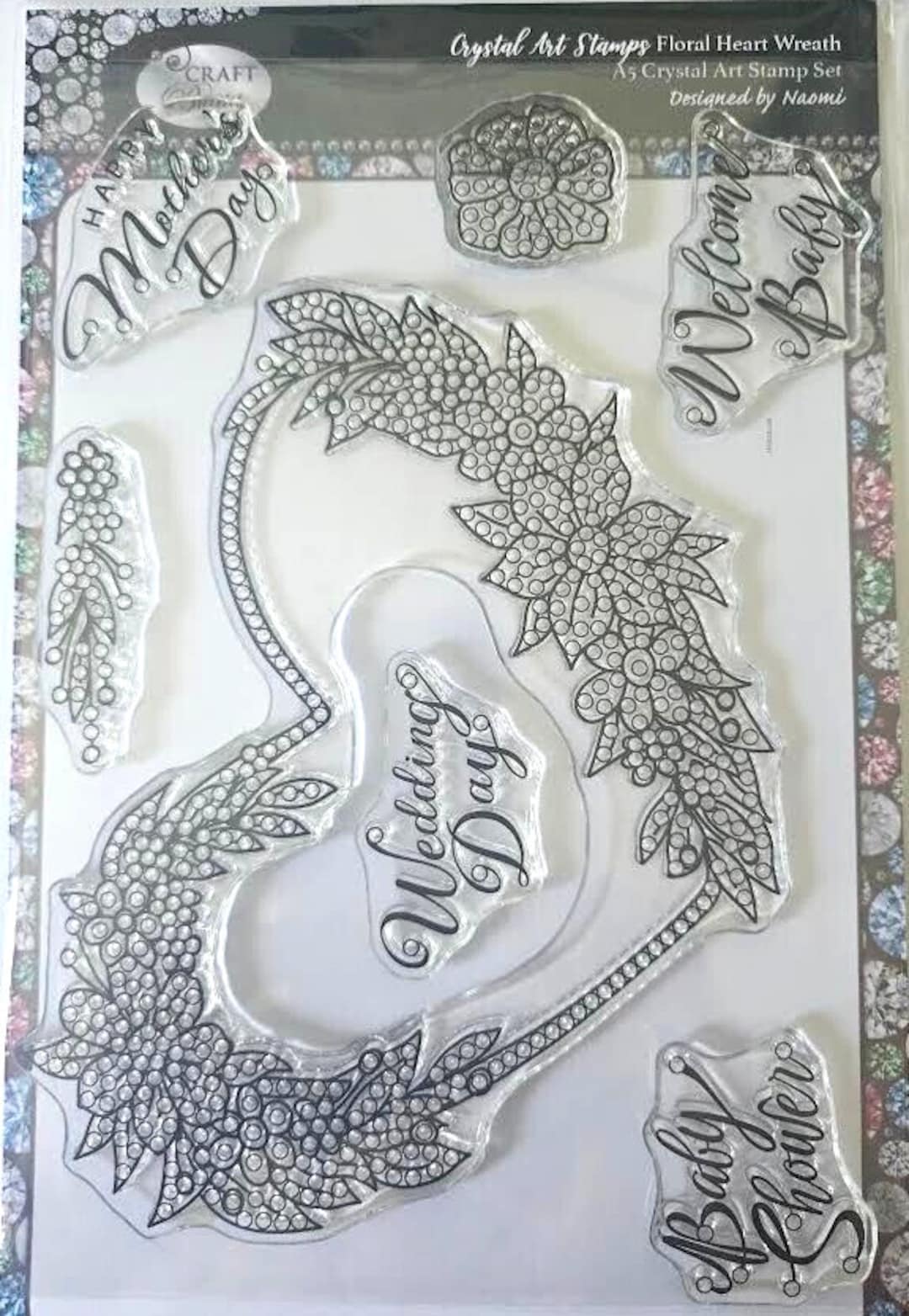 Craft Buddyus CCST62: Craft Buddy Crystal Art Floral Heart Wreath A5 ...