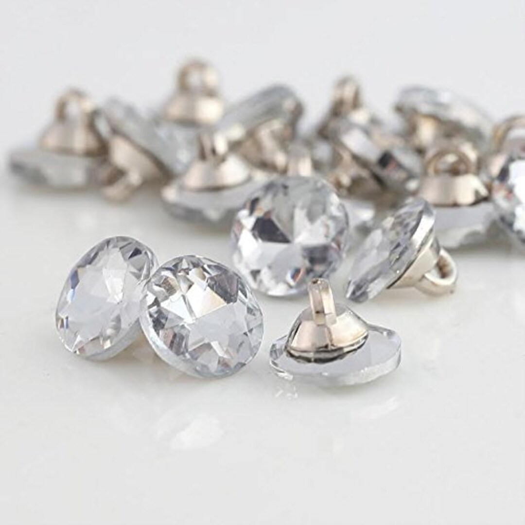 Craftbuddyus CDB01CL 10pcs 12mm Clear Round Crystal Diamante Faceted ...