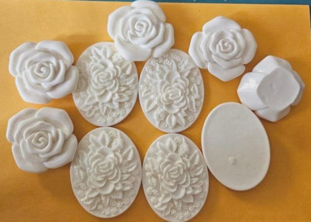 Craftbuddyus Asst 10pc Cream Rose Resin Embellishments, DIY - Etsy