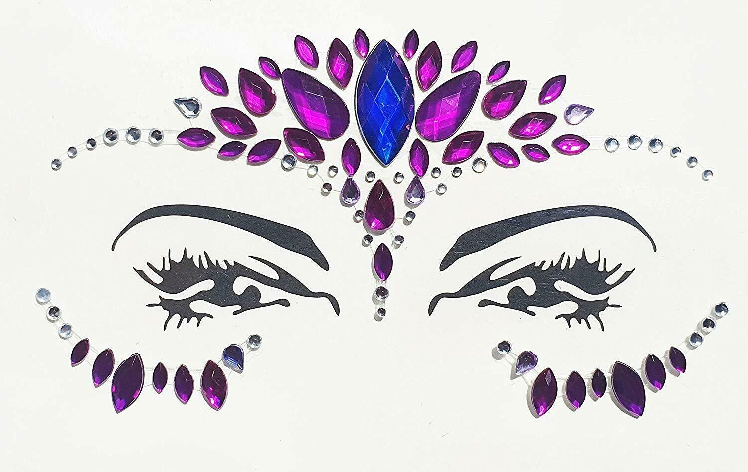 Craftbuddyus Self Adhesive Face Sticker Gems Glitter Jewel Temp Tattoo ...