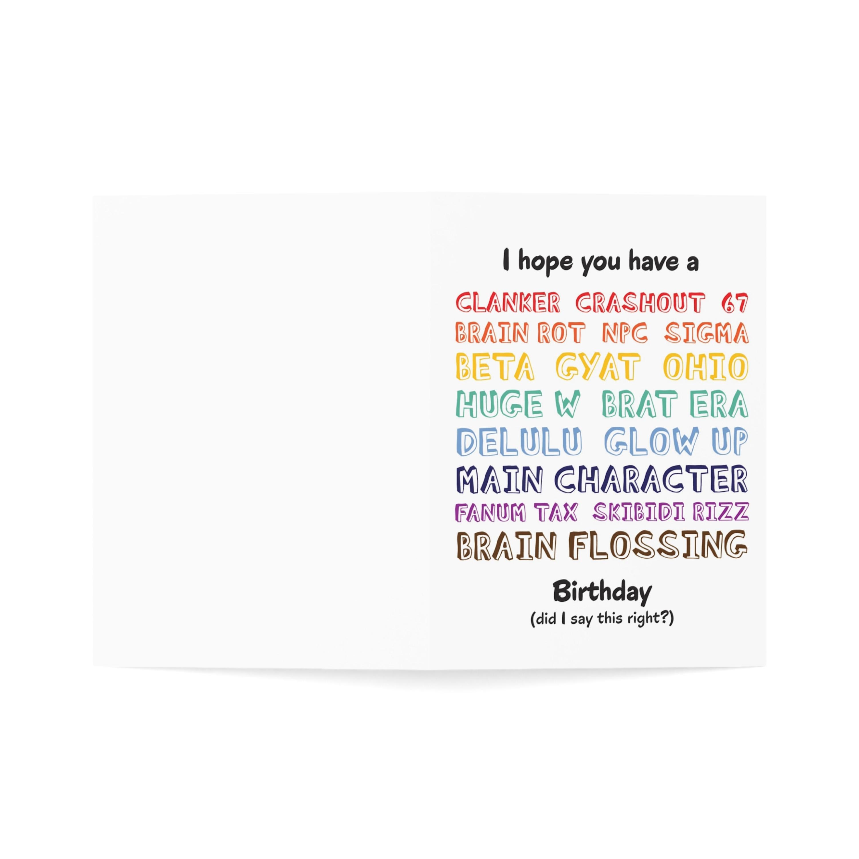 Gen Z/gen Alpha Birthday Card | 5x7 Downloadable Card - Etsy