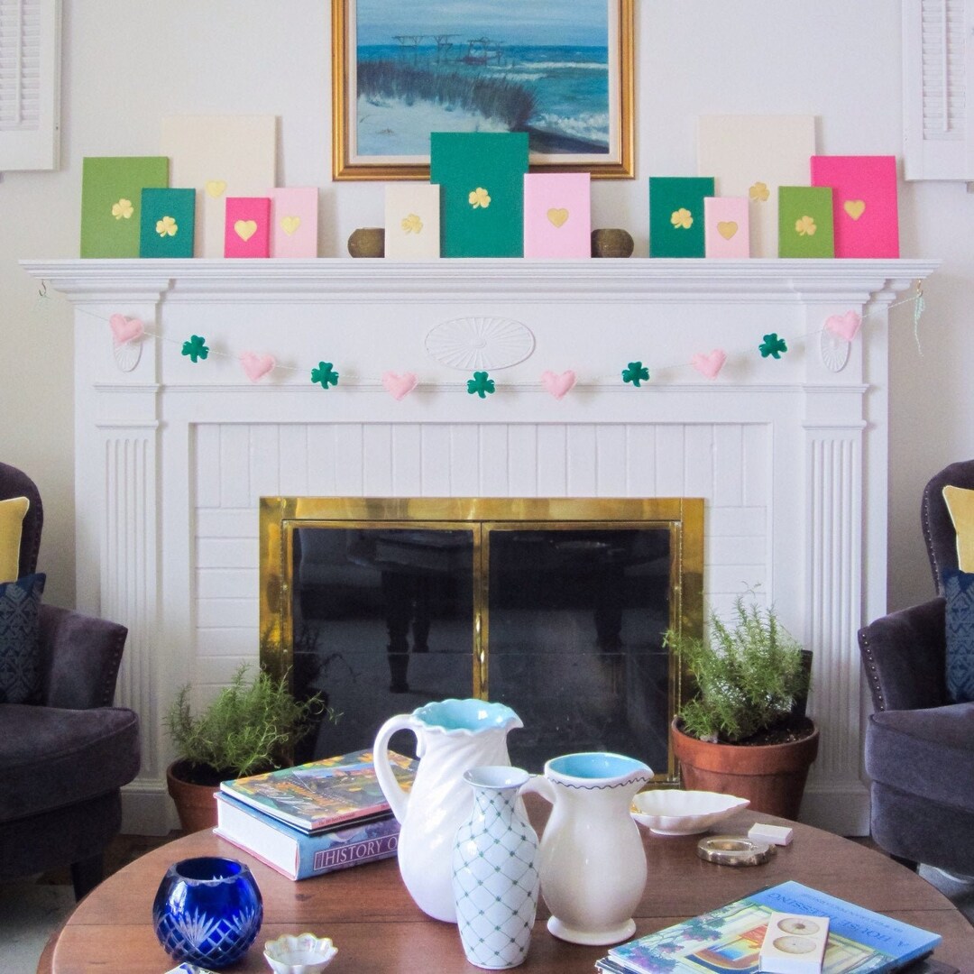 LUCKY CHARMS GARLAND - St Patricks Day Garland - Felt Hearts and ...