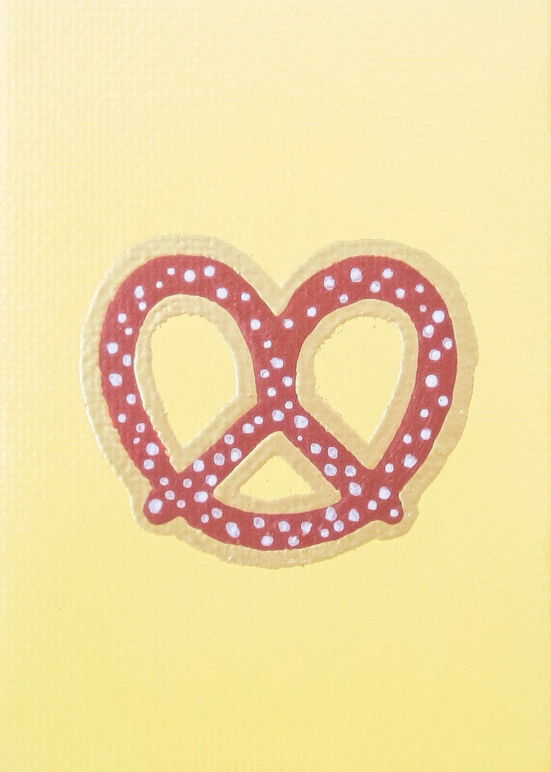 NYC PRETZEL PAINTING - Gold Pretzel Decor - New York Pretzel Art - New ...