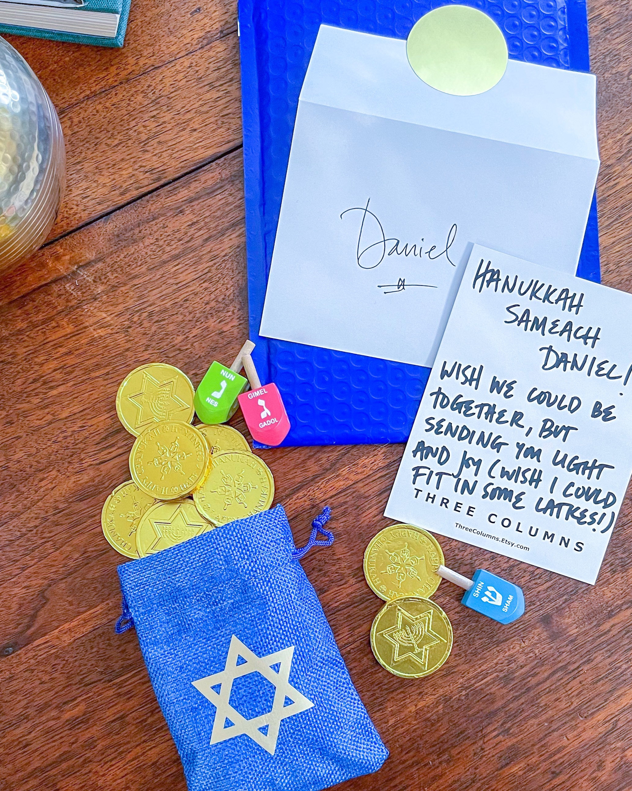 HANUKKAH GELT and DREIDEL Care Package Kids Treat Bag - Etsy Singapore