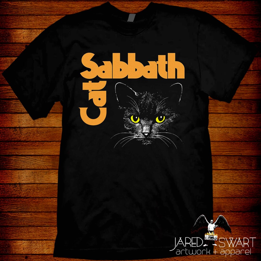 Cat Band T-shirt Parody Metal Cat Sabbath (vol 4 Style) T-shirt Sizes S ...