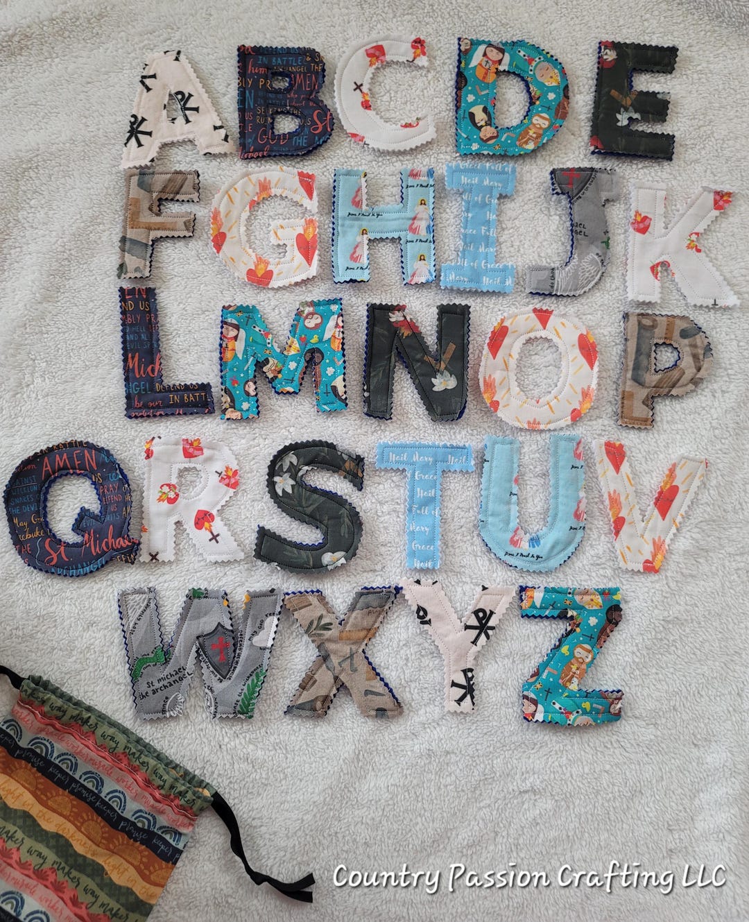 Catholic ABC Plush Letters With Storage Bag: Boy Saint Prints - Etsy