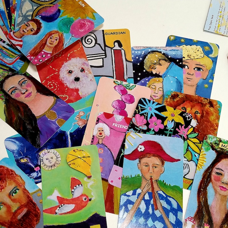 True Colors Oracle Deck, 52 Handmade Cards, Unique Art, Mixed Media ...
