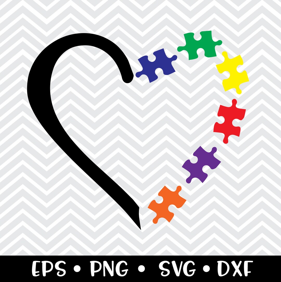 Autism Awareness Heart With Puzzle Pieces SVG (digital Files) - Etsy