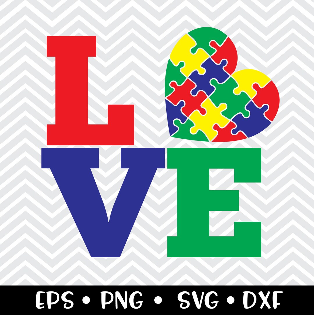Autism Heart Love Block SVG / Autism Awareness / Loved One / T-shirt ...