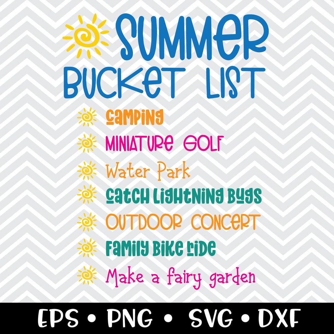 Summer Bucket List SVG / Sign Cut File - Etsy