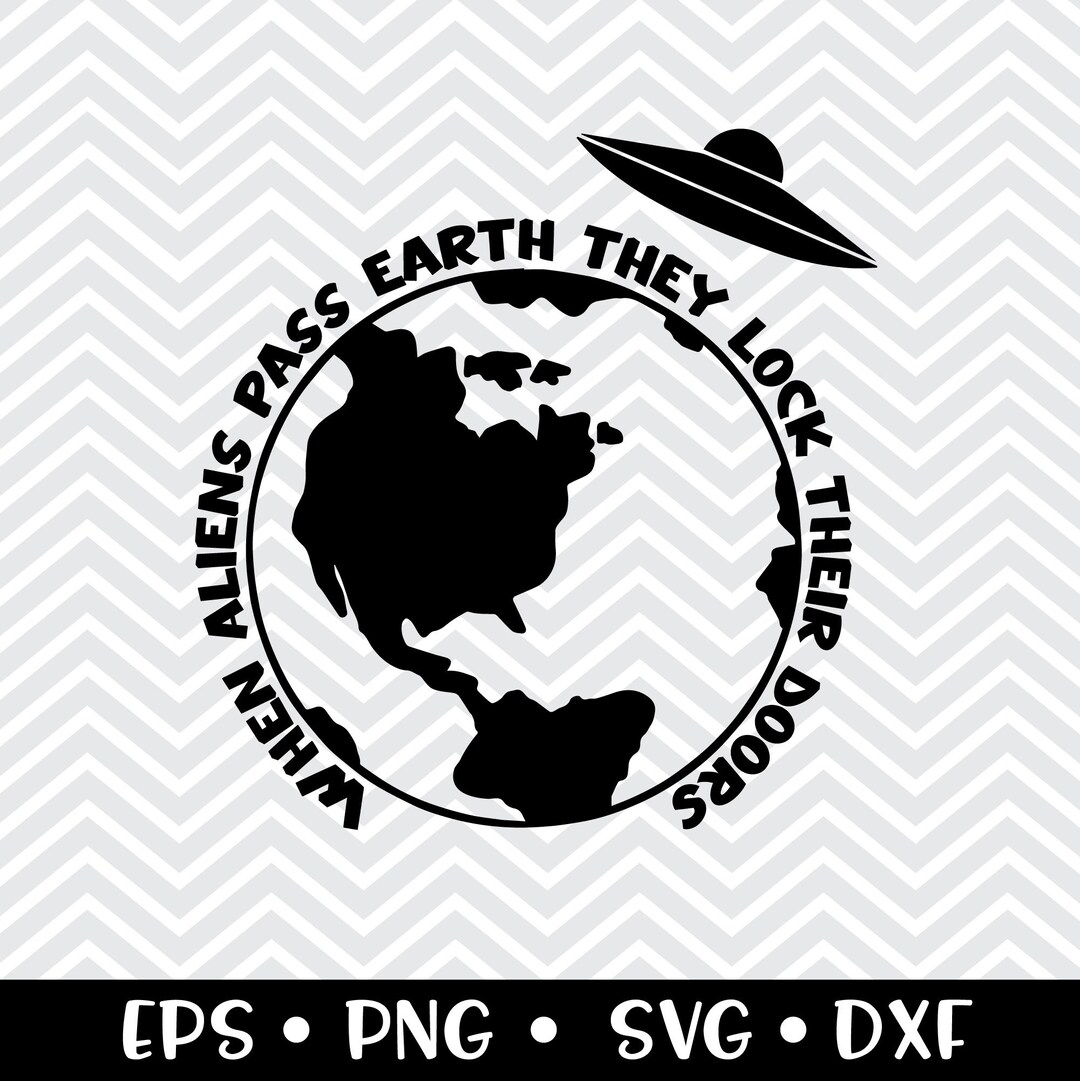 Funny Aliens Pass Earth SVG: Car Decal, T-shirt, Tote Bag (digital ...