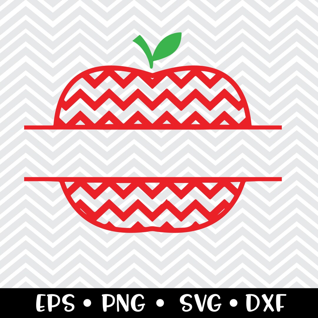 Apple Split Monogram SVG / Teacher / Back to School / Tote Bag - Etsy