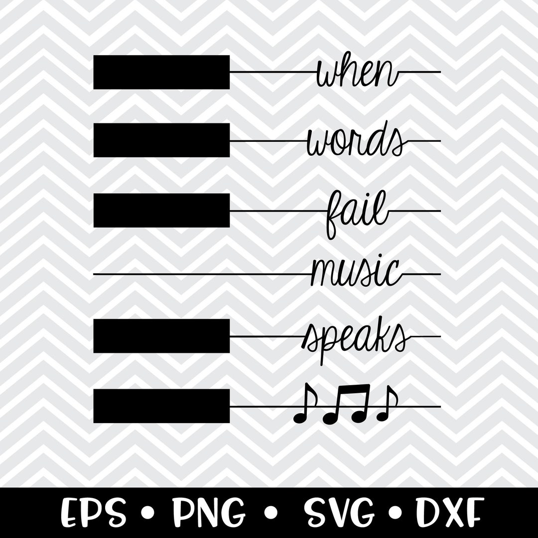 When Words Fail Music Speaks SVG / Music Room / Instrument / Band ...