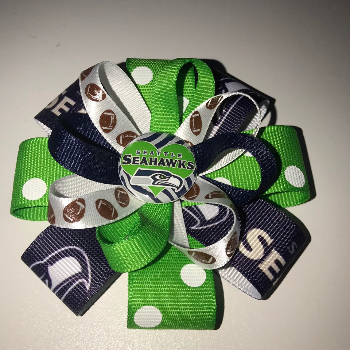 Seattle Seahawks Green and Blue Hair Bow or Headband 2 Sizes | Etsy