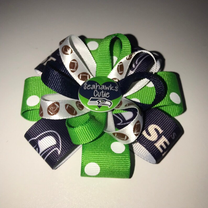 Seattle Seahawks Green and Blue Hair Bow or Headband 2 Sizes | Etsy
