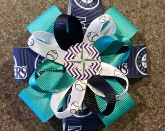 Seattle Mariners Navy/teal Boutique Hair Bow or Headband 2 Sizes - Etsy
