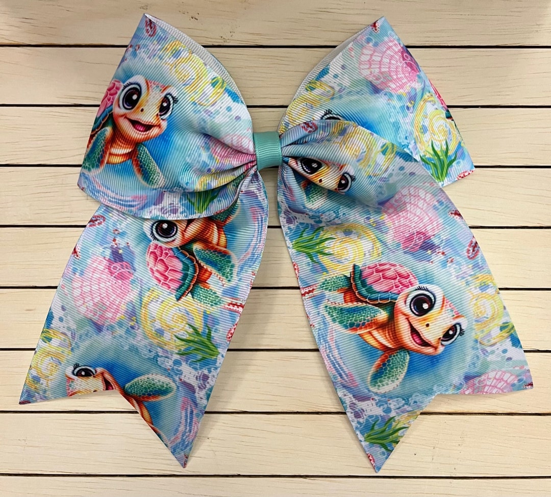 Sea Turtles and Shells 6" Cheer Style Bow - Choose Your Favorite Clip ...