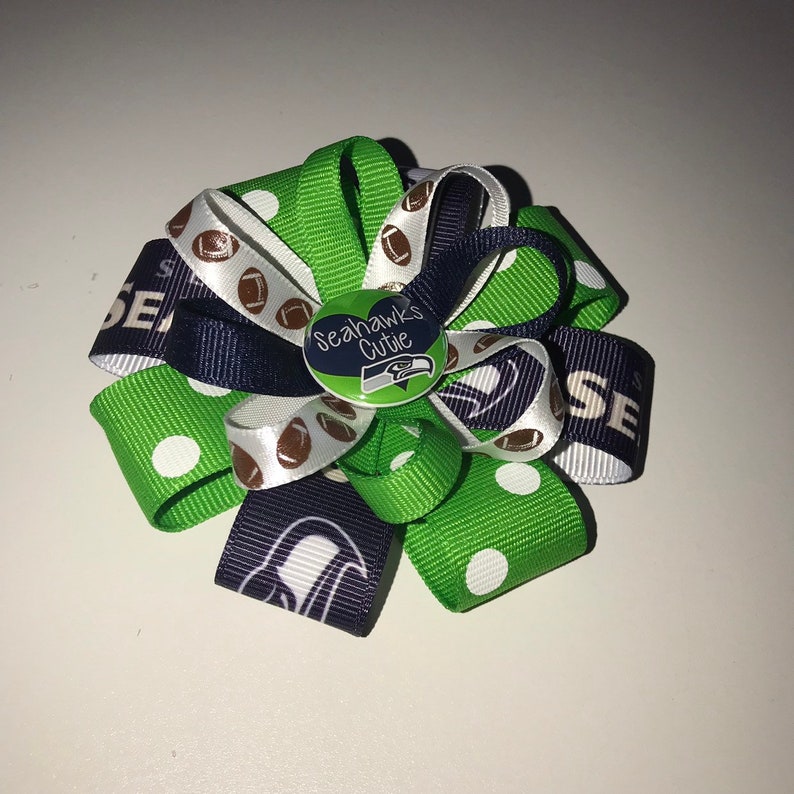 Seattle Seahawks Green and Blue Hair Bow or Headband 2 Sizes | Etsy