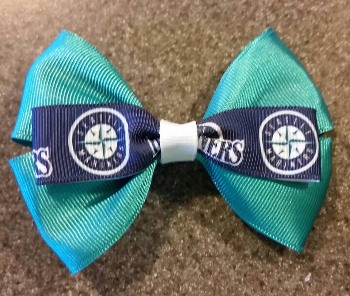Seattle Mariners Navy/teal Boutique Hair Bow or Headband 2 - Etsy